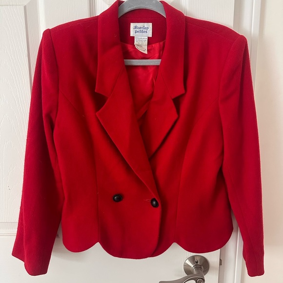 Jackets & Coats | Vintage Cropped Red Wool Blazer | Poshmark